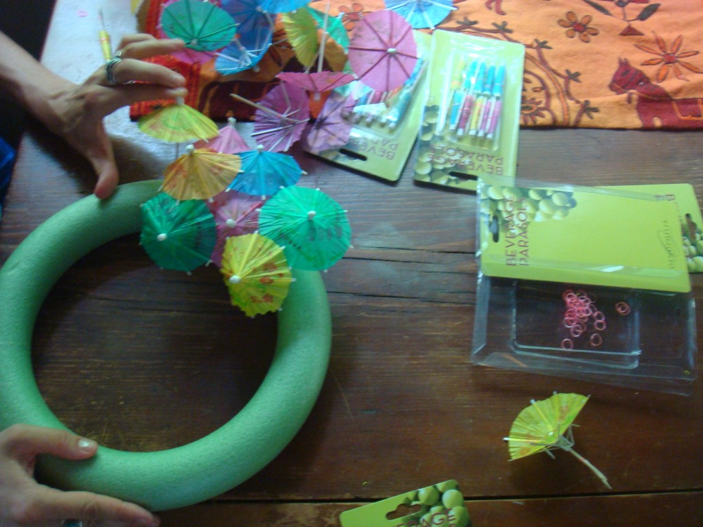 DIY Cocktail Umbrella Wreath Tutorial - Must Have Mom