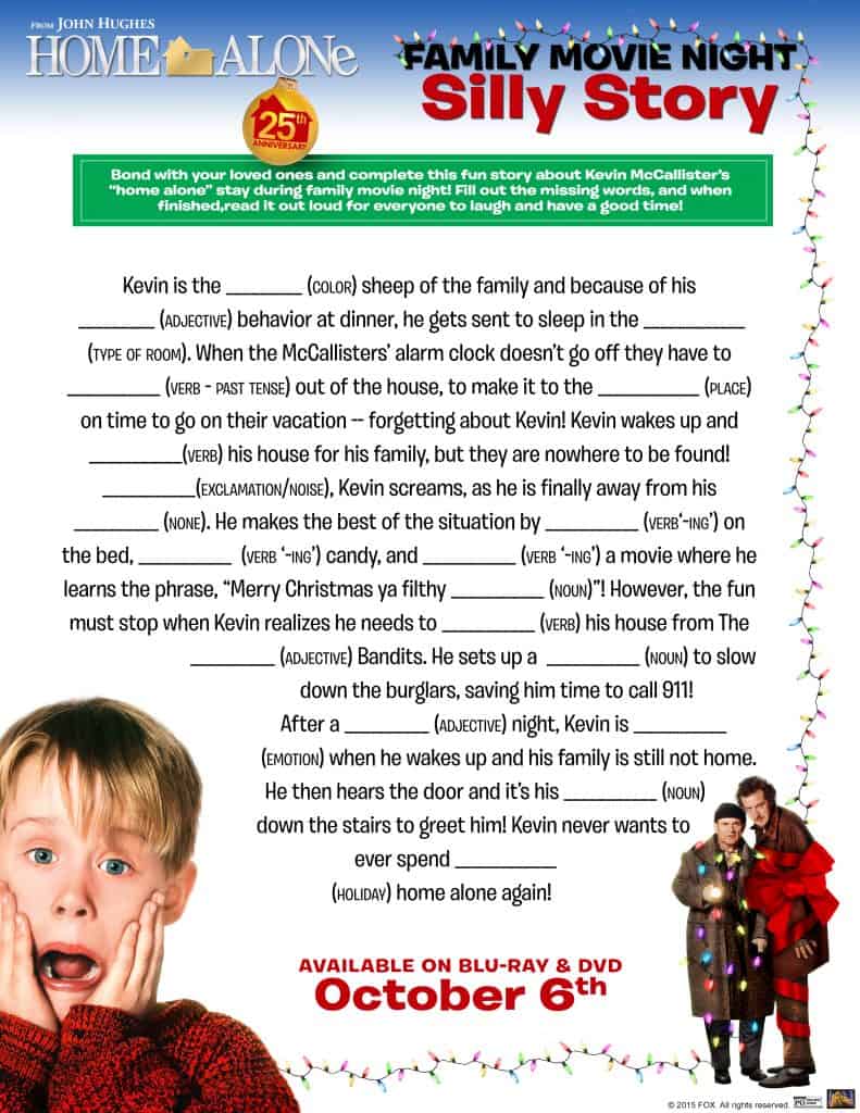 Free Home Alone Activity Printables
