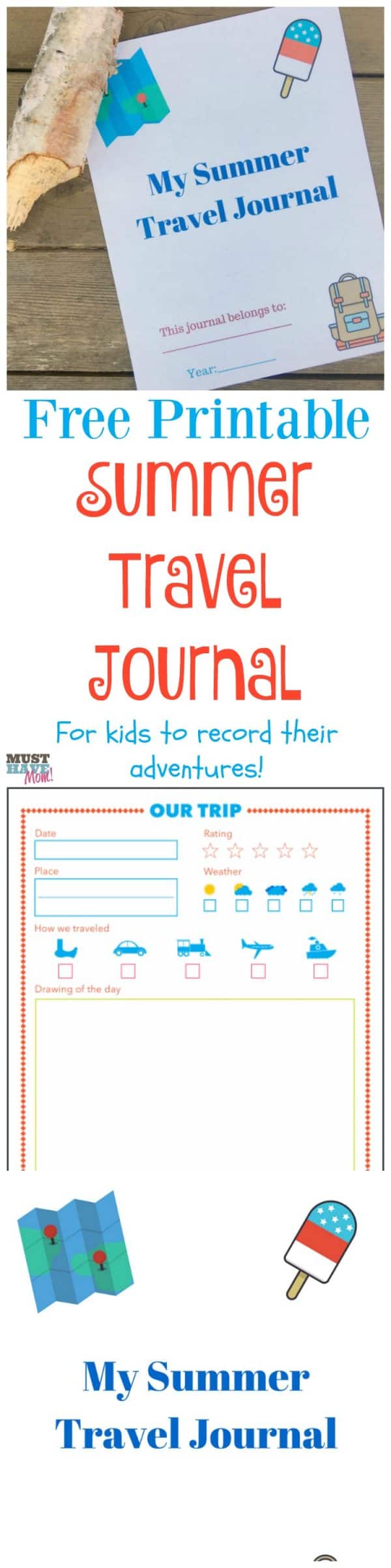 Free Printable Summer Travel Journal For Kids + Travel Ideas! - Must ...
