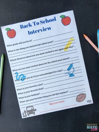 Free Printable Back To School Interview To Do With Your Kids Every Year ...