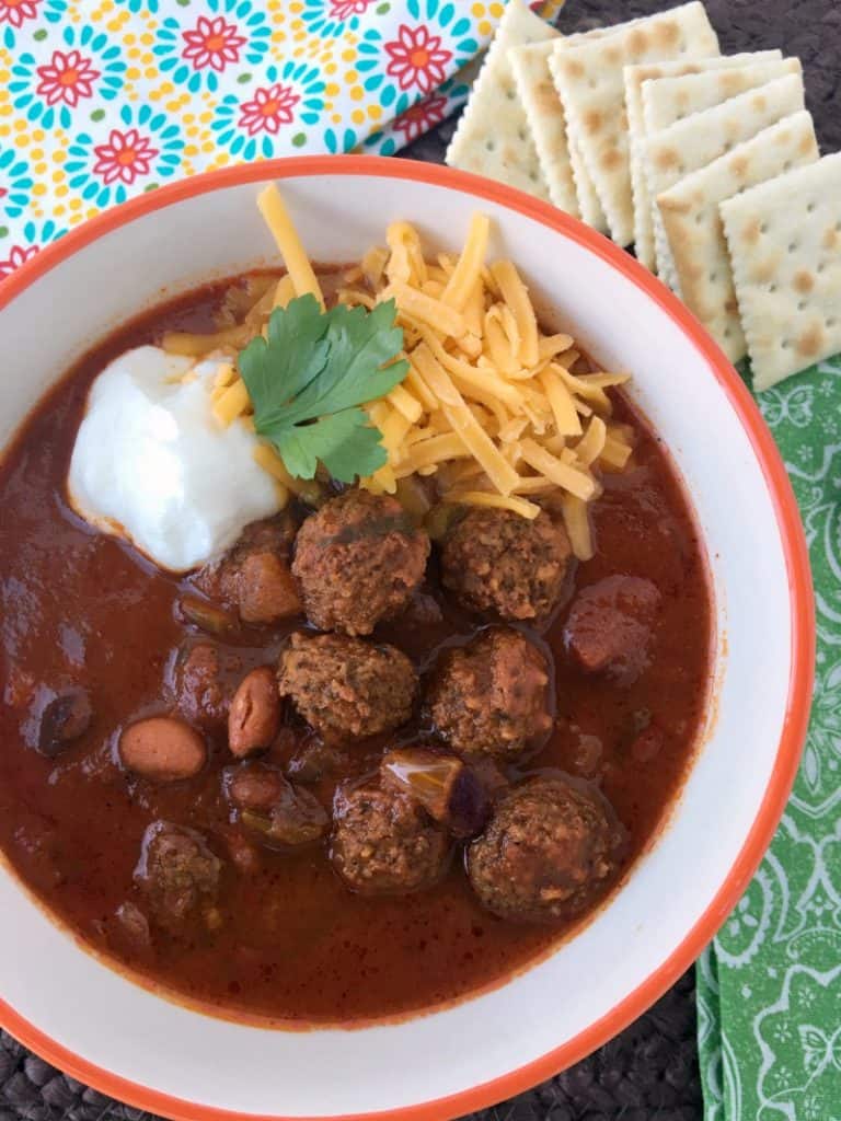 Meatball Chili Recipe For Stove Top OR Slow Cooker! - Must Have Mom