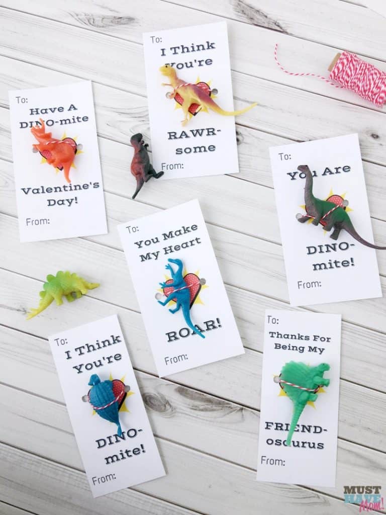 Dinosaur Free Printable Kids Valentine Cards - Must Have Mom