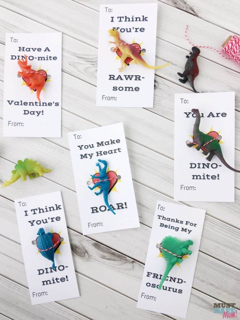 Dinosaur Free Printable Kids Valentine Cards - Must Have Mom