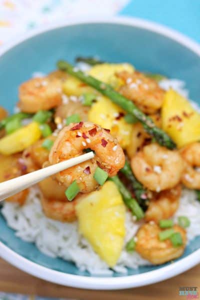 20 Minute Easy Shrimp Recipes: Pineapple Teriyaki Shrimp Rice Bowls ...