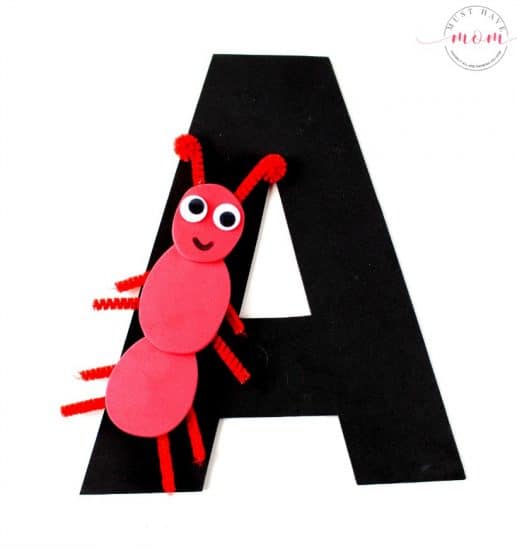 A is for Ant Alphabet Letter Craft {Free Printables} - Must Have Mom