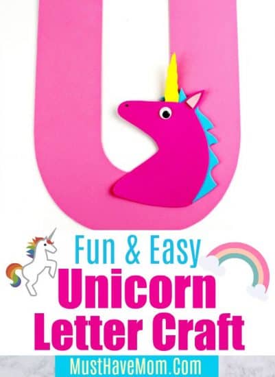 U is for Unicorn Letter Craft {Free Printables} - Must Have Mom