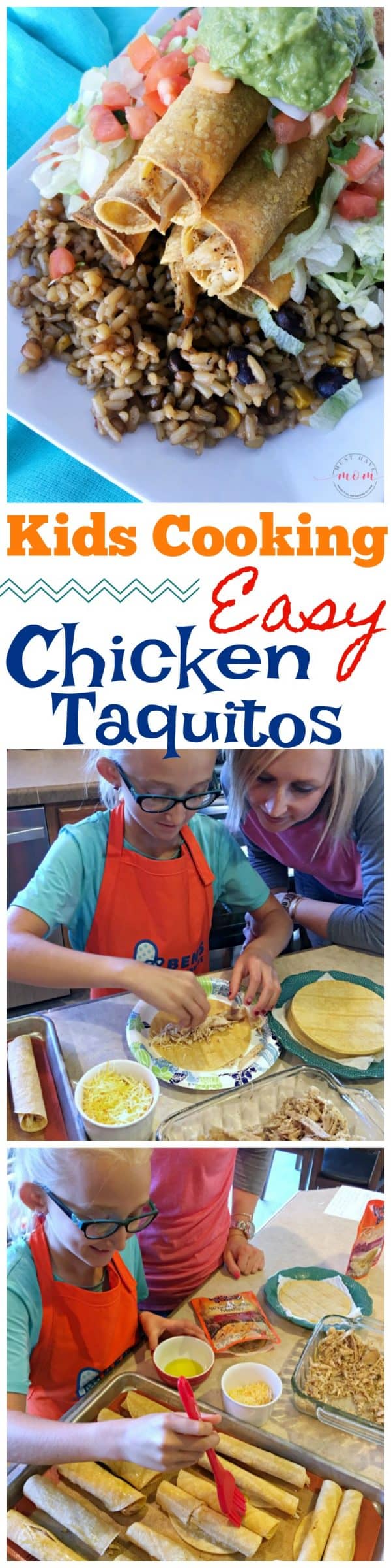 Kids Cooking Chicken Taquito Recipe with Santa Fe Rice! - Must Have Mom