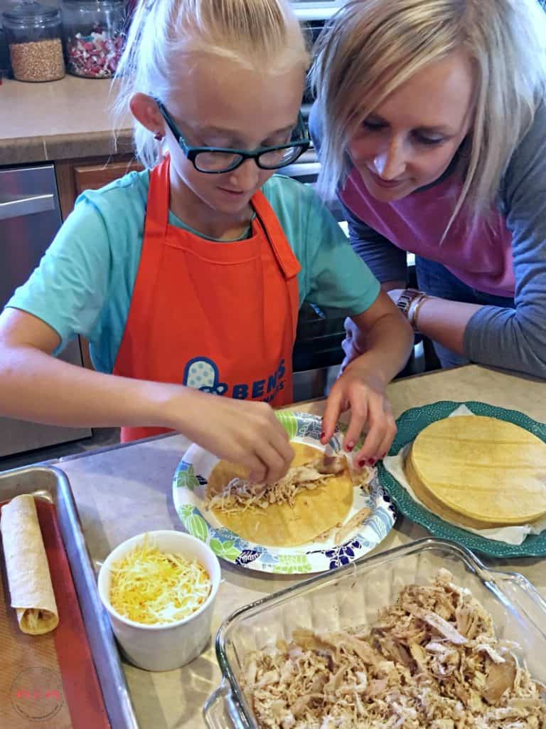 Kids Cooking Chicken Taquito Recipe with Santa Fe Rice! - Must Have Mom