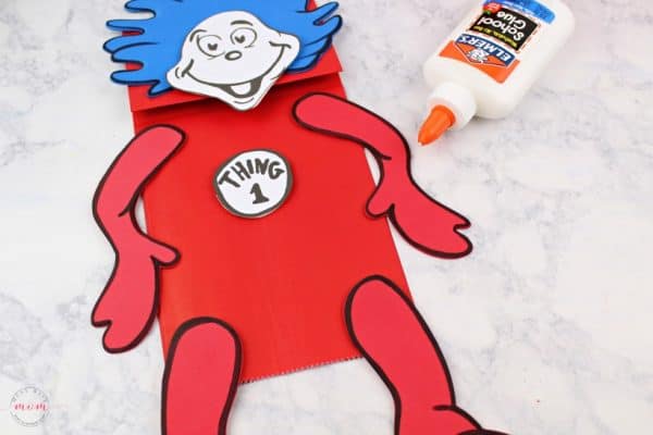 Thing 1 & Thing 2 Puppets! Dr Seuss Crafts + Free Printable - Must Have Mom