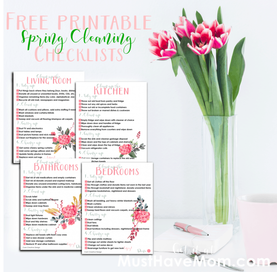 Free Spring Cleaning Checklist Printables - Room by Room! - Must Have Mom