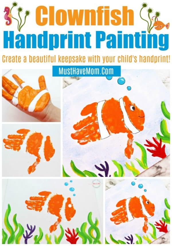 Ocean Clownfish Handprint Art Project - Must Have Mom