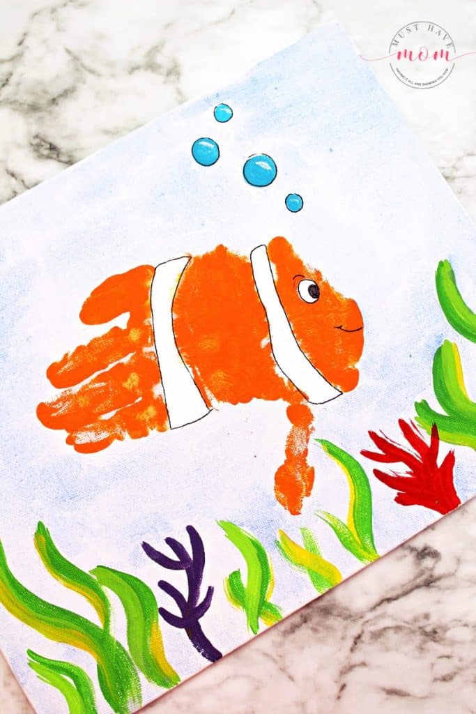 Ocean Clownfish Handprint Art Project - Must Have Mom