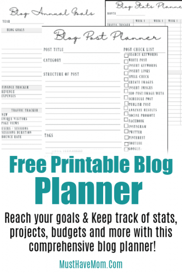 Free Printable Blog Planner - Must Have Mom