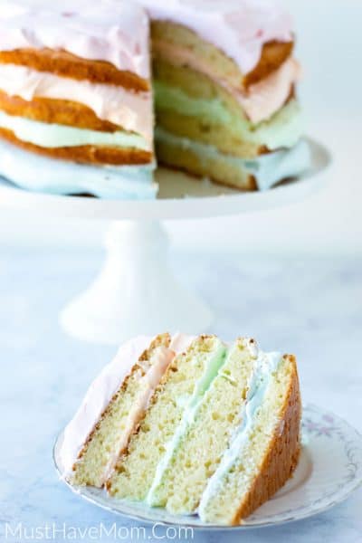 Beautiful Layered Jello Cake | Spring Dessert Recipe - Must Have Mom