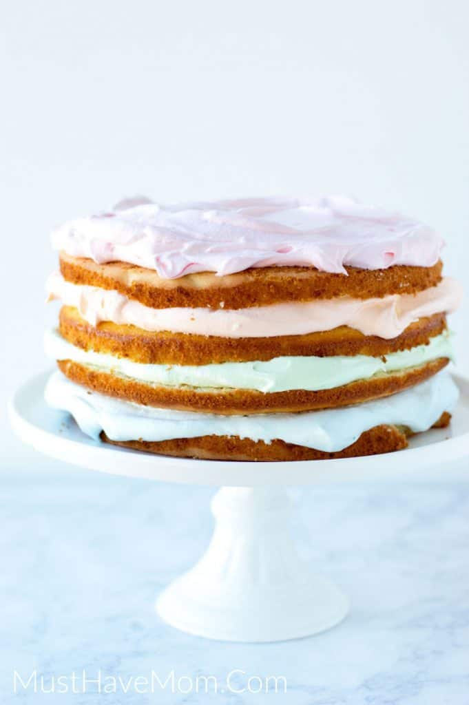 Beautiful Layered Jello Cake | Spring Dessert Recipe - Must Have Mom