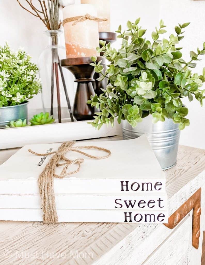 DIY Stacked Books Decor For Under $3! - Must Have Mom