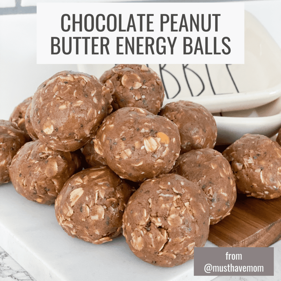 Chocolate peanut butter energy Balls - Must Have Mom